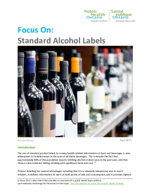 (PDF) Focus On - Standard Alcohol Labels