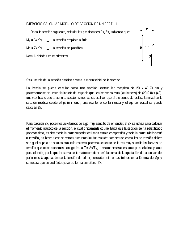 (DOC) EJERCICIO CALCULAR MODULO DE SECCION DE UN PERFIL I
