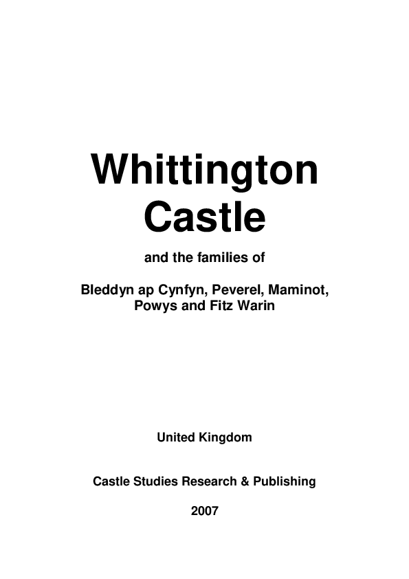 (PDF) Whittington and the Hall of Cynddylan