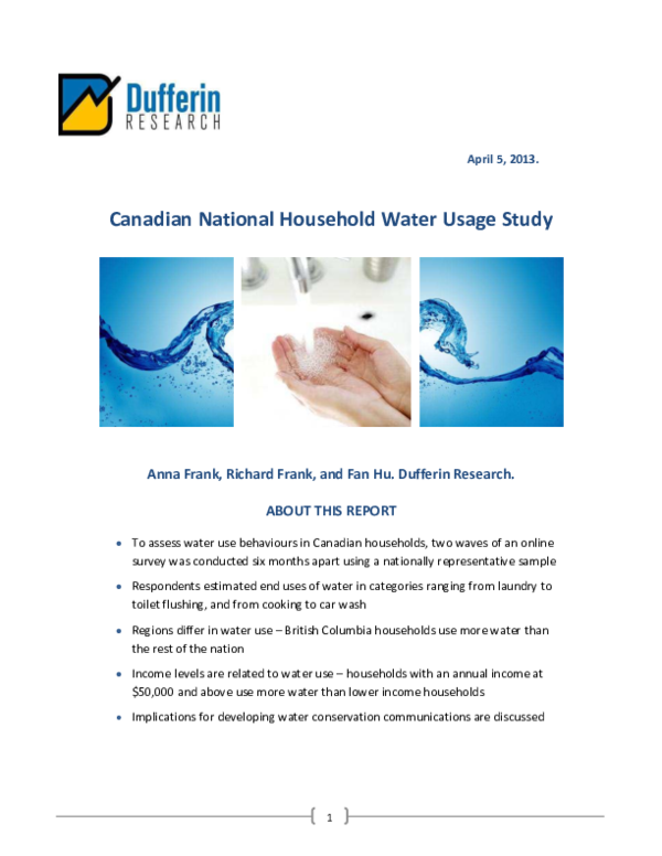(PDF) Canadian National Household Water Usage Study