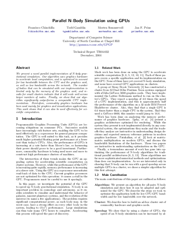 Pdf Parallel N Body Simulation Using Gpus Jan Prins