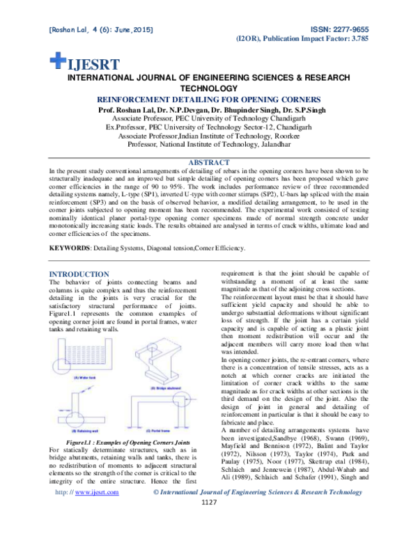 (PDF) REINFORCEMENT DETAILING FOR OPENING CORNERS