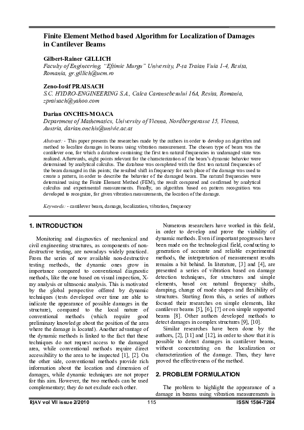 Finite Element Analysis Cantilever Beam Example The Best Picture Of Beam