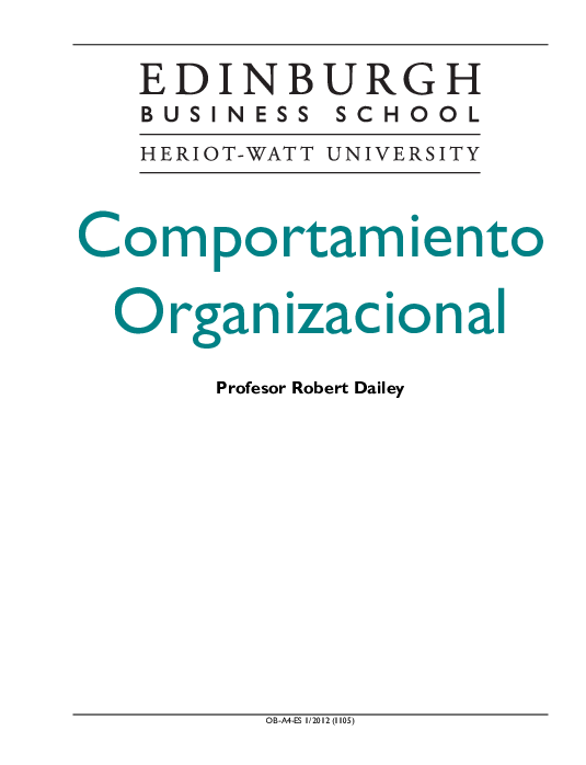 (PDF) Comprensión del Comportamiento Humano en las Organizaciones
