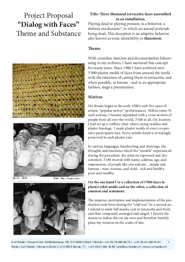 (PDF) Art Project “Dialog with Faces” (Proposal)