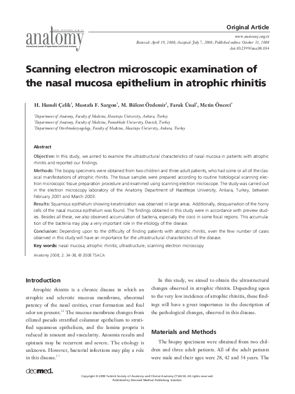 (PDF) Scanning electron microscopic examination of the nasal mucosa ...