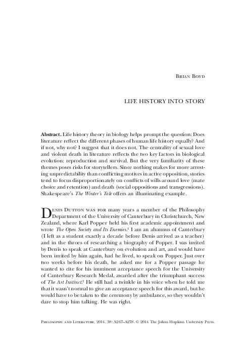 (PDF) Life History Into Story