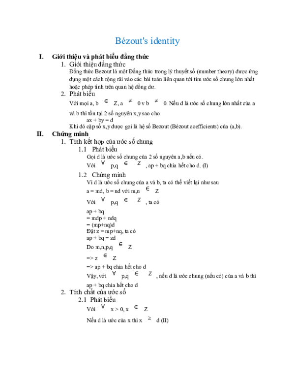Doc Bezout Algorithm