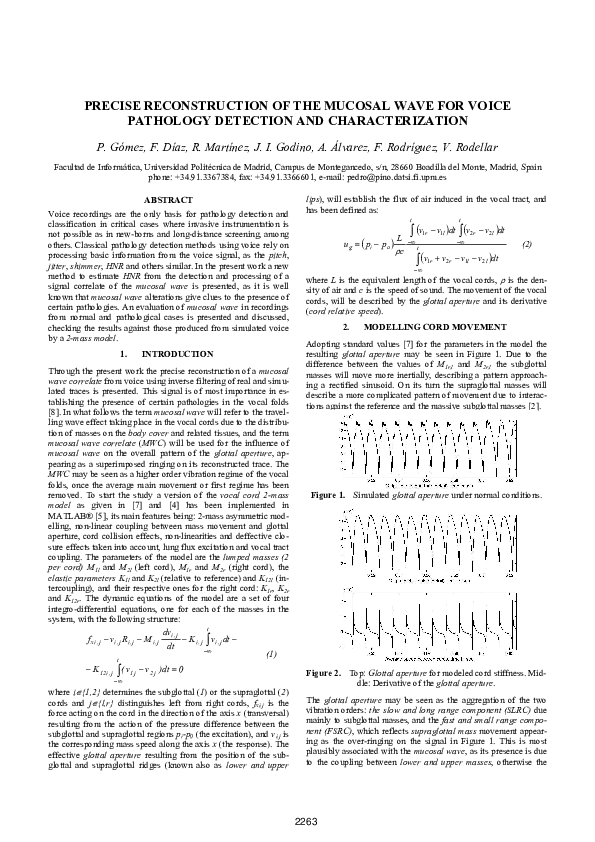 (PDF) PRECISE RECONSTRUCTION OF THE MUCOSAL WAVE FOR VOICE PATHOLOGY ...