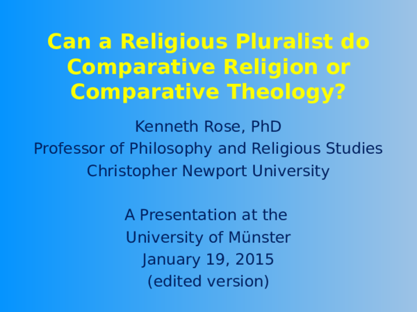 (PPT) Can a Religious Pluralist do Comparative Religion or Comparative ...