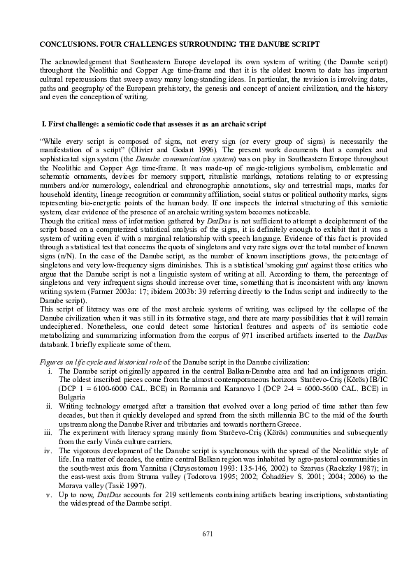 (PDF) Conclusions. Four challenges surrounding the Danube script from ...