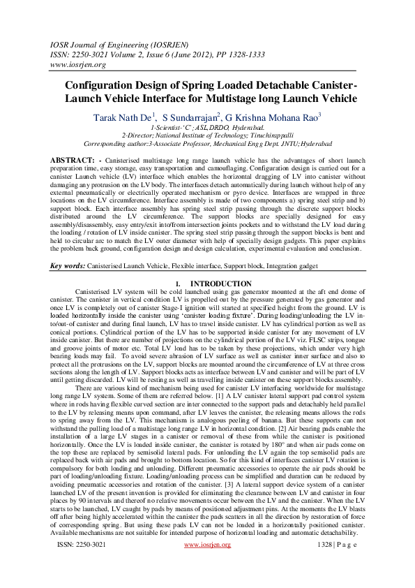 (PDF) Configuration Design of Spring Loaded Detachable Canister-Launch ...