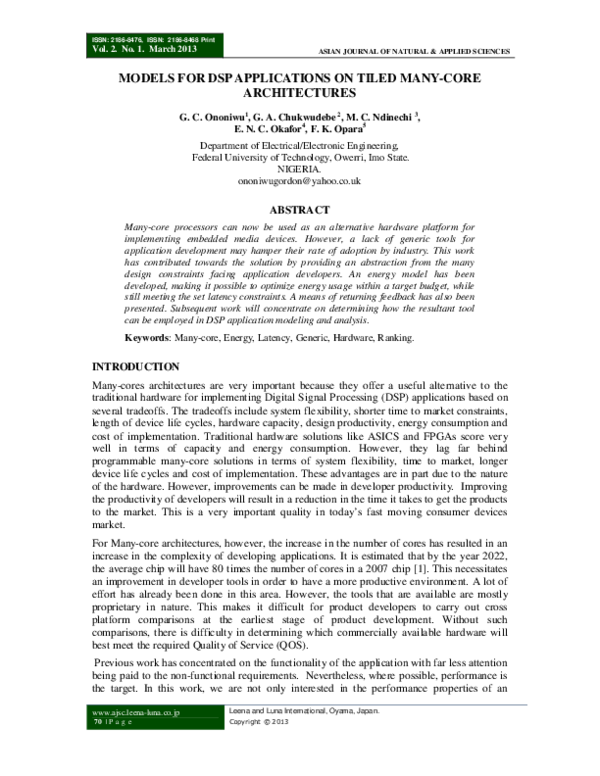 Pdf Energy Optimization In Many Core Dsp Systems