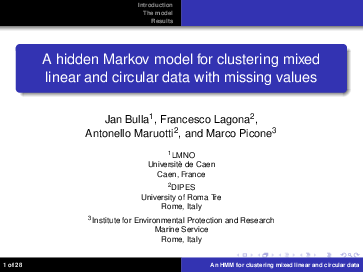 (PDF) A hidden Markov model for clustering mixed linear and circular data with missing values