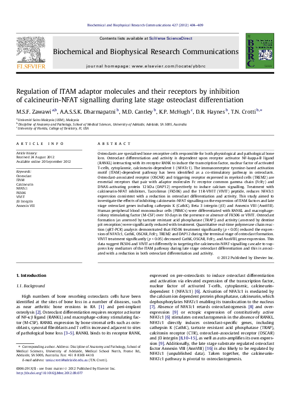 (PDF) Regulation of ITAM adaptor molecules and their receptors by ...