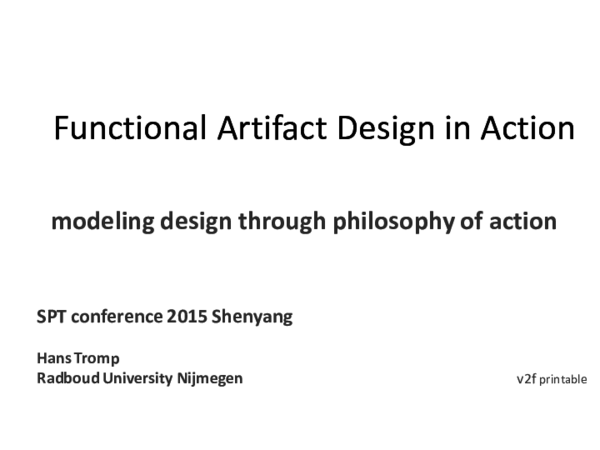 (PDF) Functional Artifact Design in Action, modeling design through ...