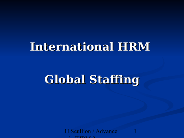 (PPT) Global staffing