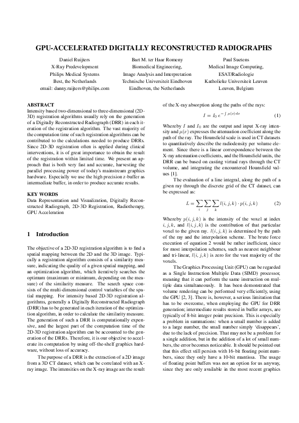 (PDF) GPU-accelerated digitally reconstructed radiographs