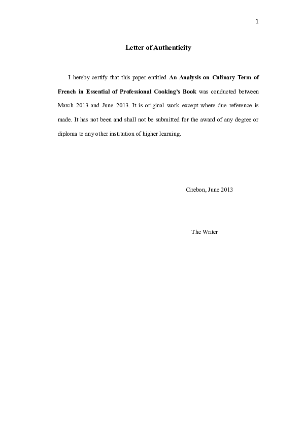 (DOC) Letter of Authenticity