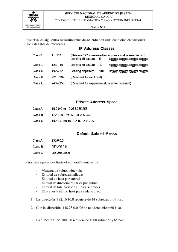 Taller de Direccionamiento IPv4