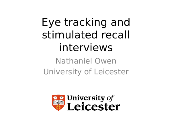 (PPT) Stimulated recall interviews and eye tracking
