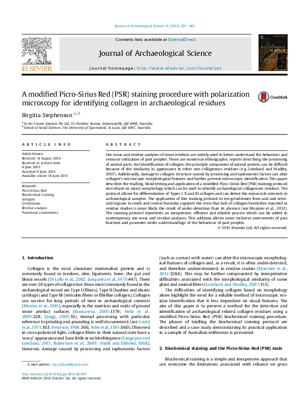 (PDF) A modified Picro-Sirius Red (PSR) staining procedure with ...