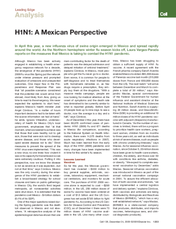 (PDF) H1N1 A Mexican Perspective