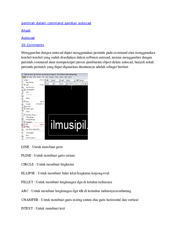 (DOC) perintah dalam command gambar autocad