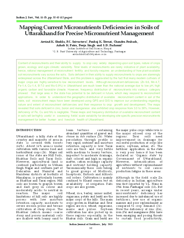 (PDF) Mapping Current Micronutrients Deficiencies in Soils of ...