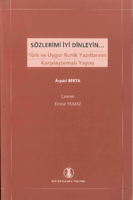 (PDF) Çeviri: Arpad Berta, Sözlerimi İyi Dinleyin... Türk ve Uygur ...
