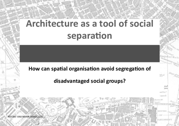 (PDF) Architecture as a tool of social separation