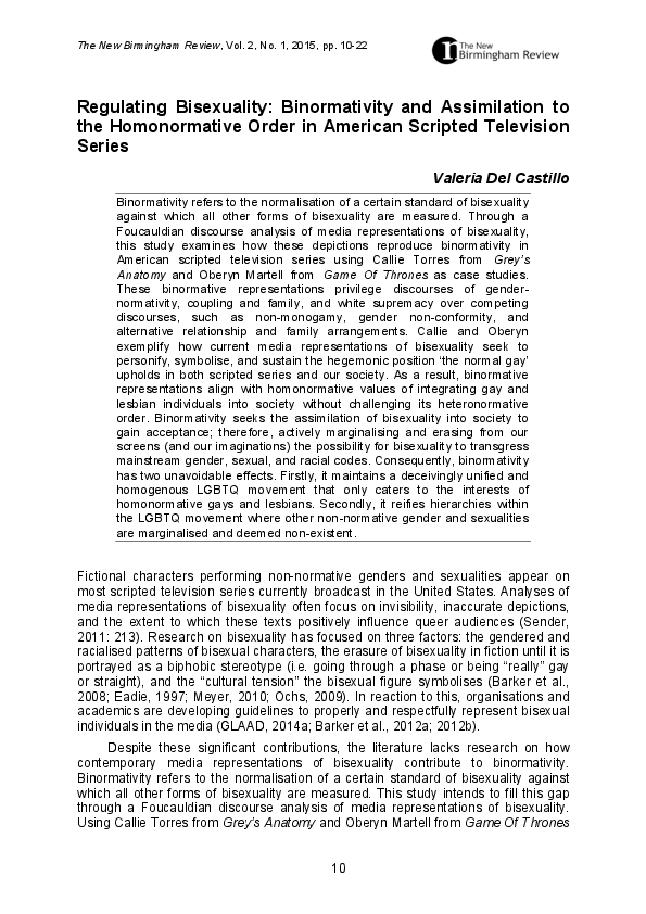 (PDF) Regulating Bisexuality: Binormativity and Assimilation to the ...