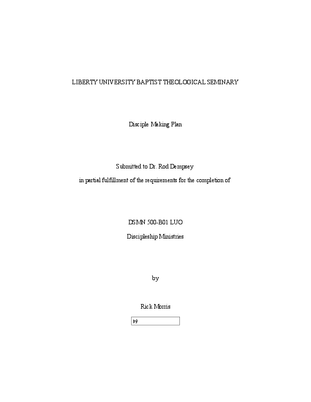 (DOC) Disciple Making Plan