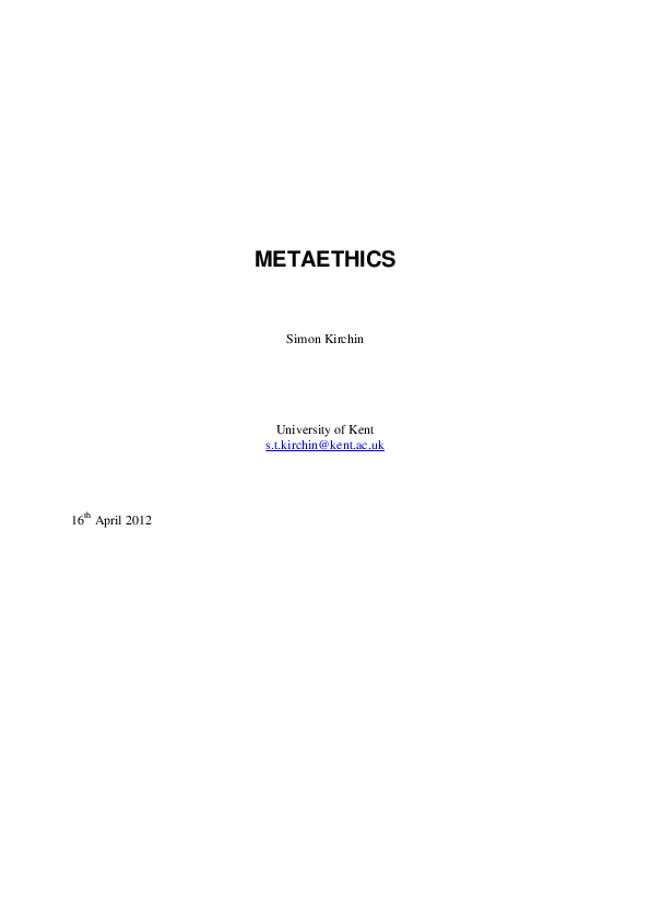 (PDF) Metaethics textbook - ch. 1