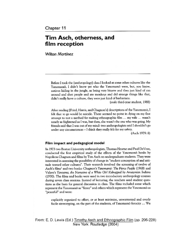 (PDF) Tim Asch, otherness, and film reception
