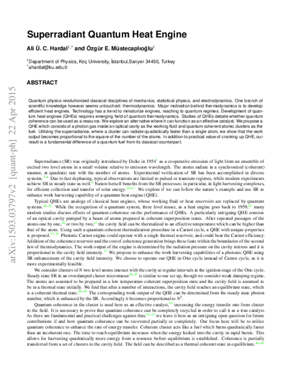 (PDF) Superradiant Quantum Heat Engine