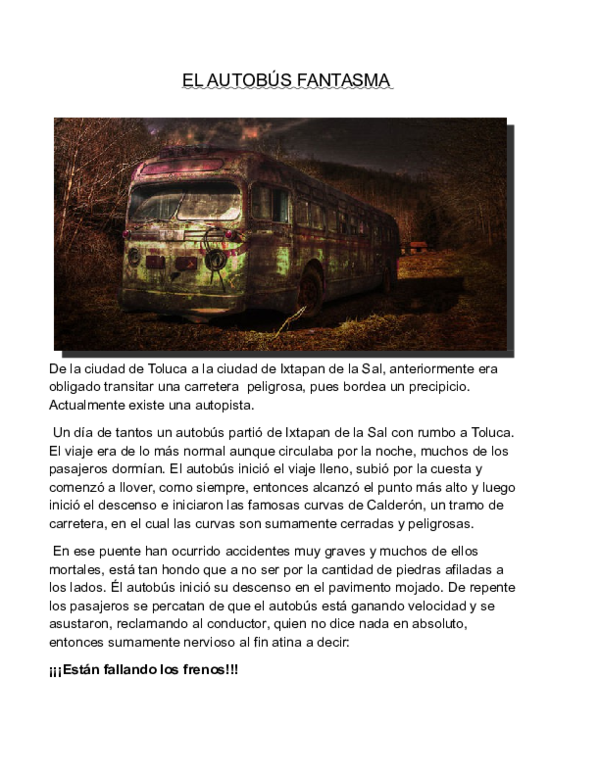 (DOC) EL AUTOBÚS FANTASMA