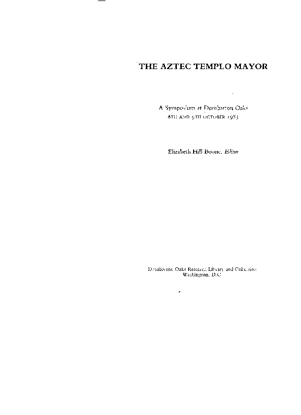 (PDF) Umberger 1987 Date Plaques at Templo Mayor, with additions and ...