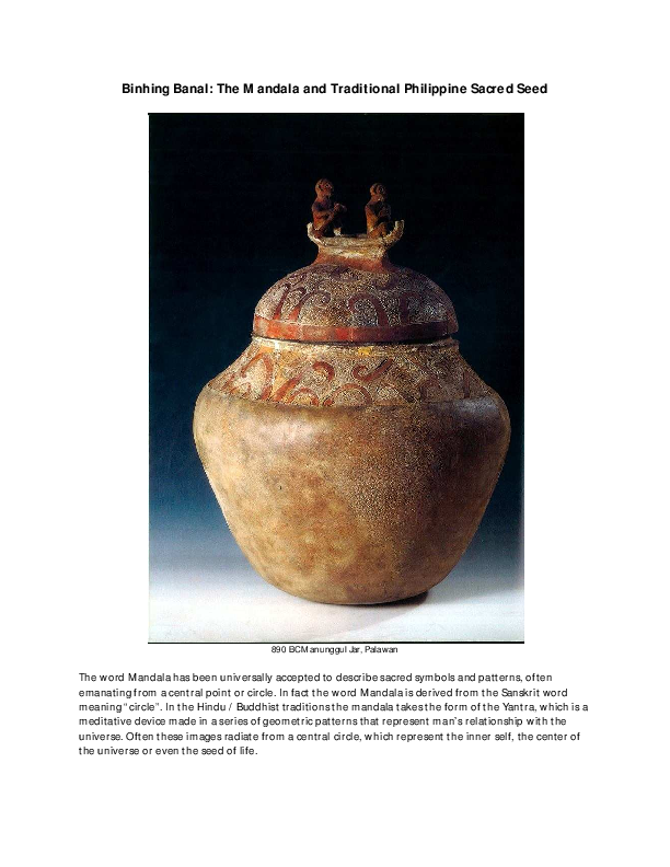 (PDF) Binhing Banal: The Mandala and Traditional Philippine Sacred Seed