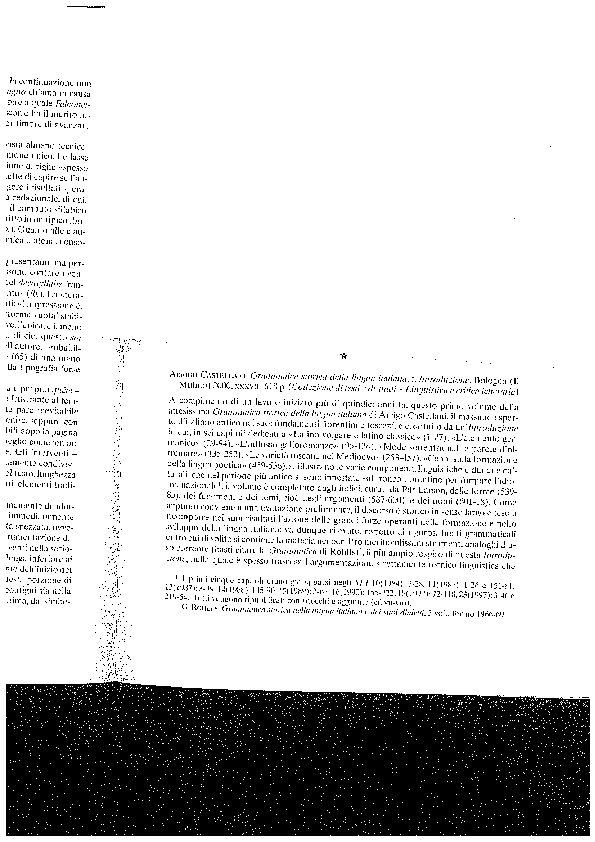 Recensione di A. Castellani, «Grammatica storica della lingua italiana ...