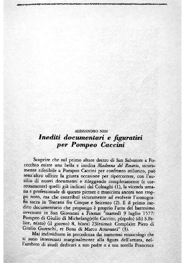 (PDF) Pompeo Caccini (Firenze 1577 - Roma? 1624 ca.)