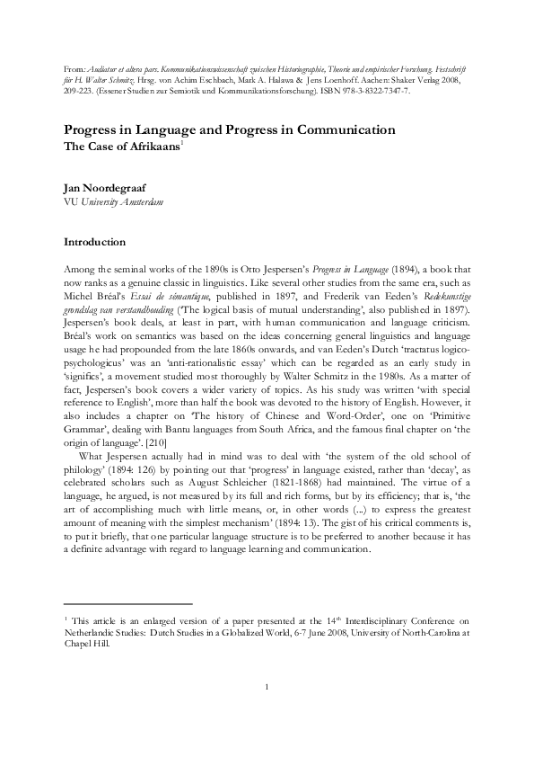 (PDF) Progress in Language and Progress in Communication. The case of ...