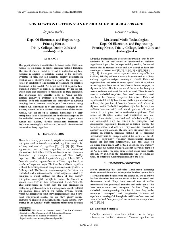(PDF) Sonification Listening: An Empirical Embodied Approach