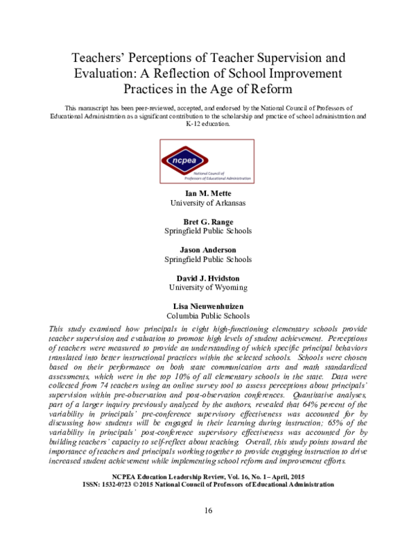 PDF Teachers Perceptions Of Teacher Supervision And Evaluation A pdf-teachers-perceptions-of-teacher-supervision-and-evaluation-a