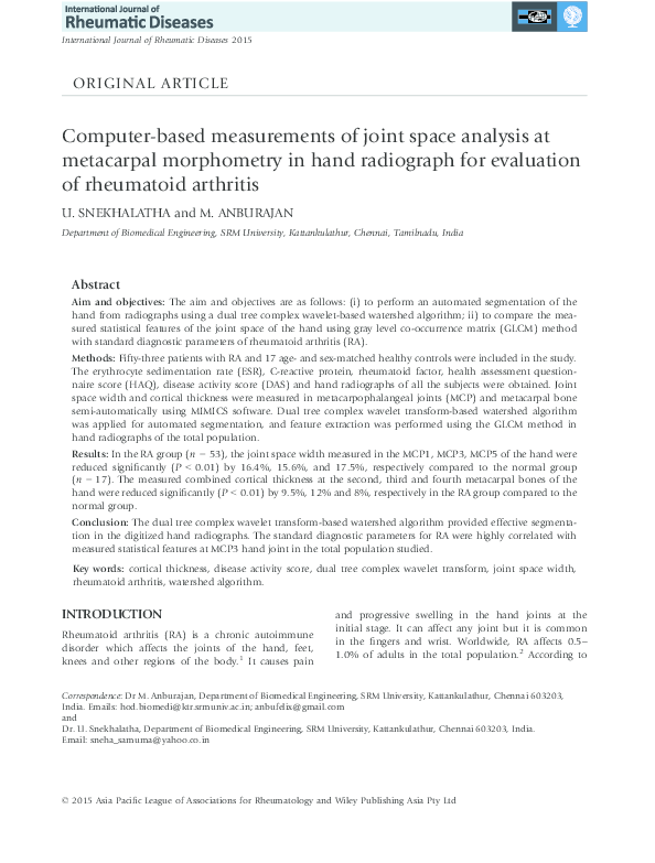 (PDF) Computer-based measurements of joint space analysis at metacarpal ...