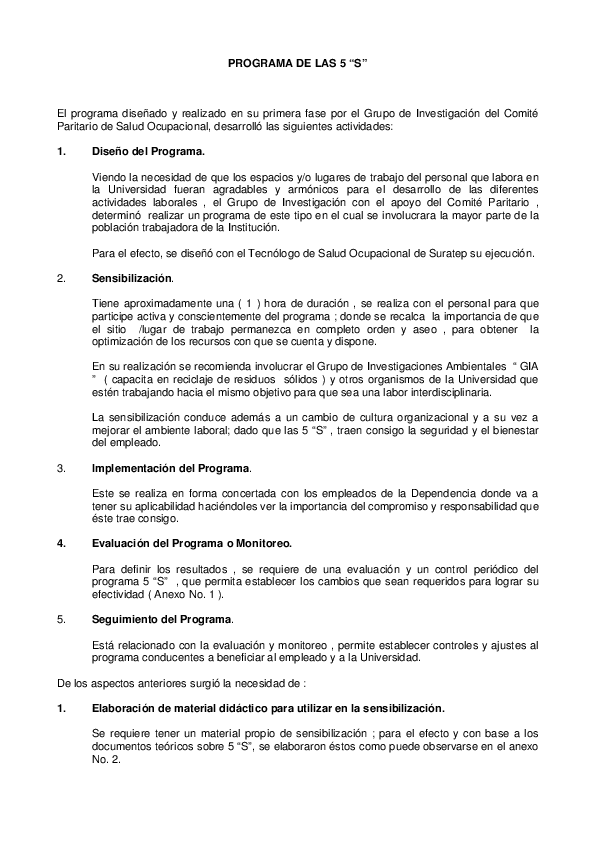 (PDF) PROGRAMA DE LAS 5 “S”