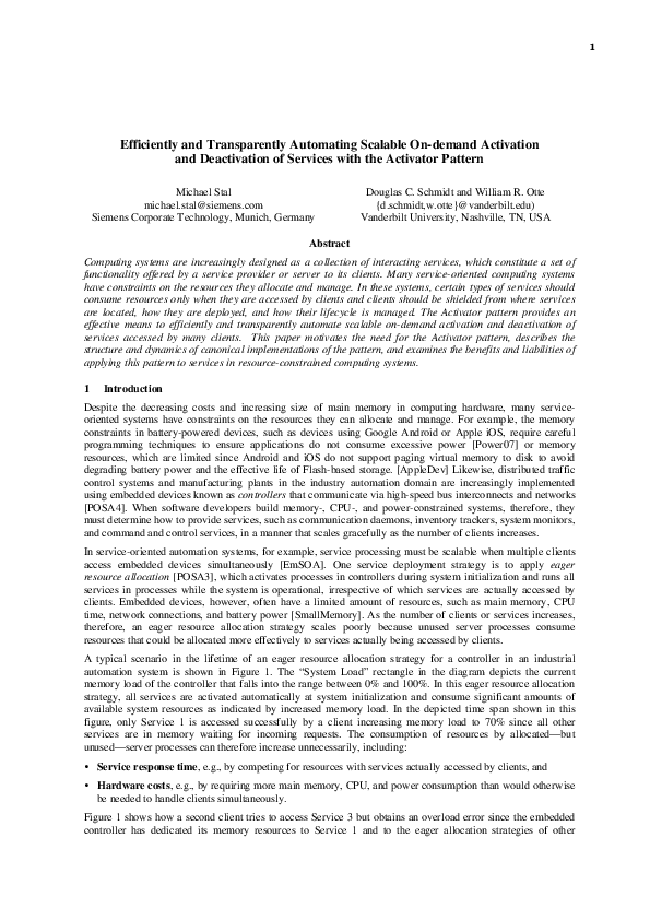 (PDF) The Activator design pattern automates scalable on-demand ...