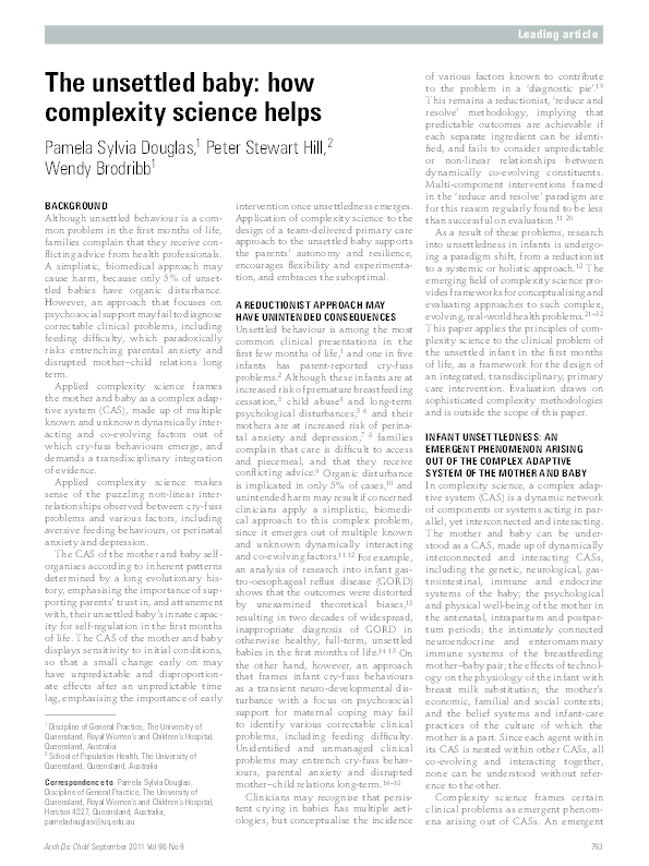 (PDF) The unsettled baby: how complexity science helps