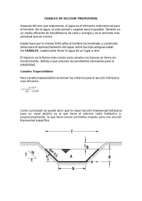 (DOC) CANALES DE SECCION TRAPEZOIDAL