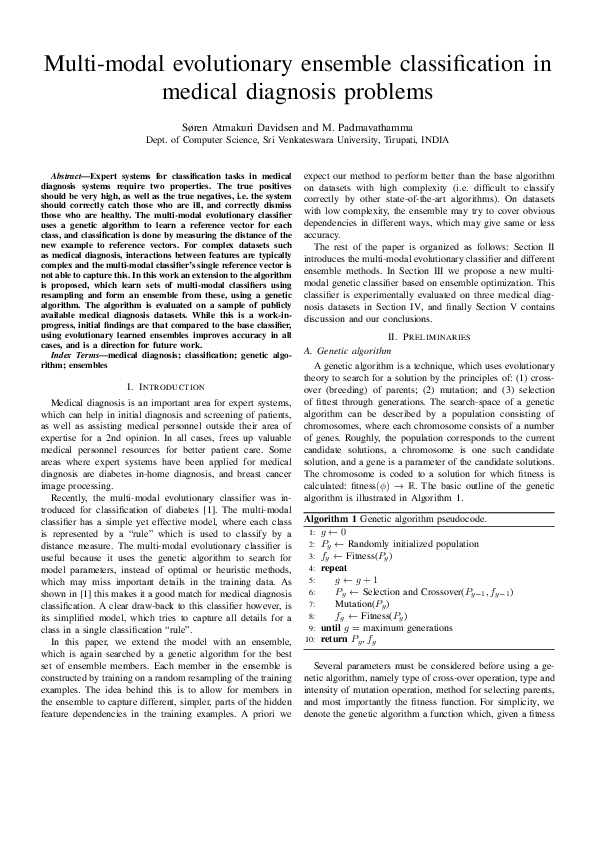(PDF) Multi-modal evolutionary ensemble classification in medical diagnosis problems